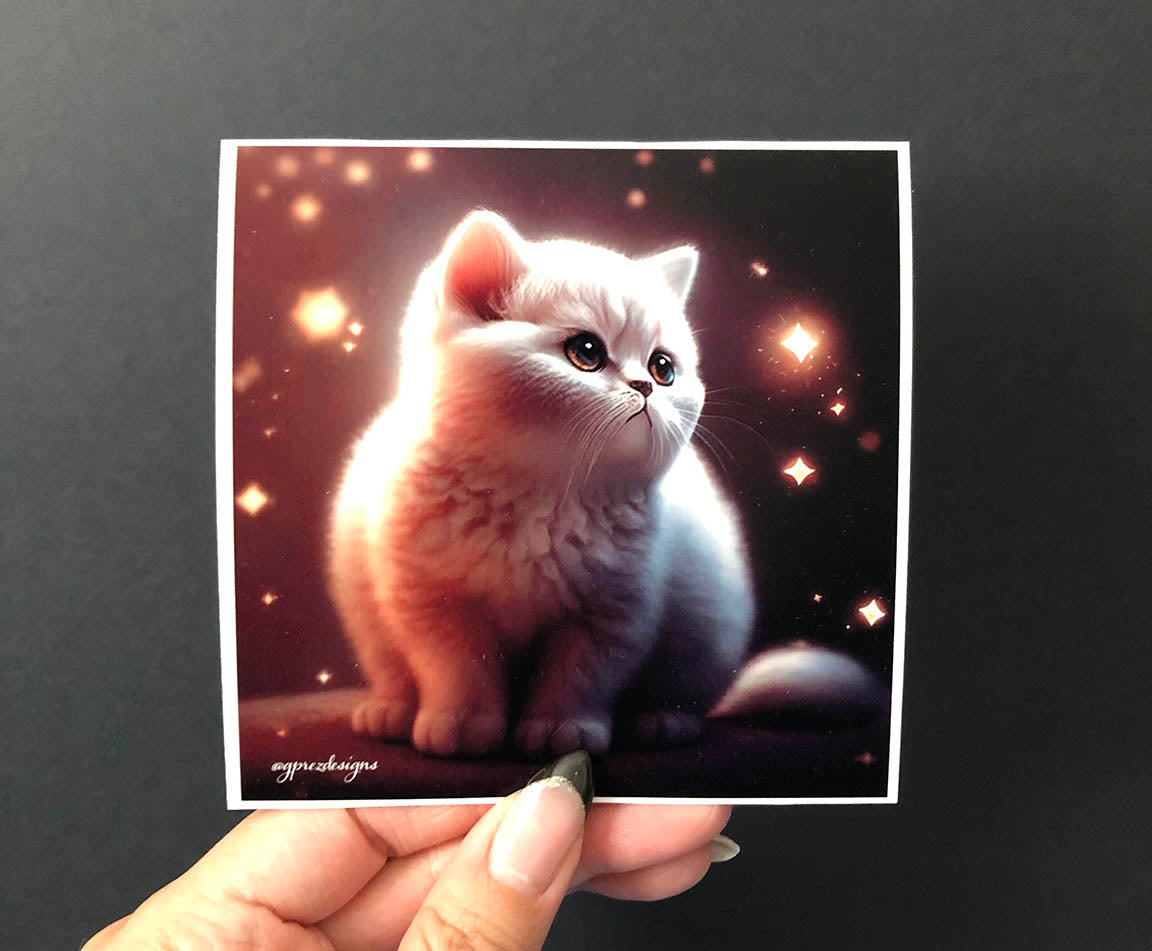 Damian the Grey Cat Art Print – GPrezDesigns